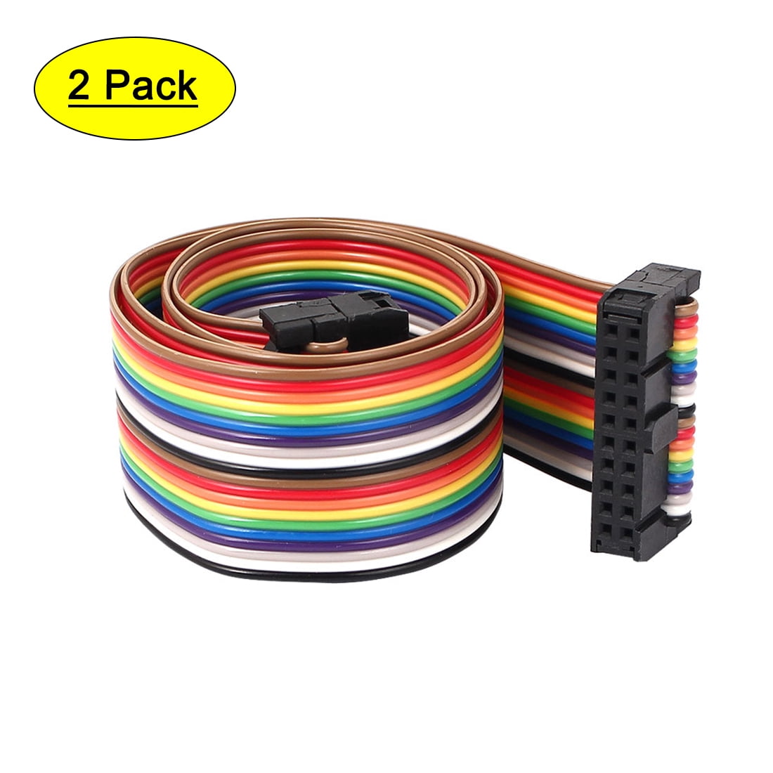 50cm 20 Pin 20 Way F/F Connector IDC Flat Rainbow Color Ribbon Cable ...