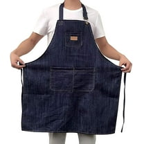 Carolilly Unisex Adjustable Denim Apron, Dark Blue, One Size, for ...