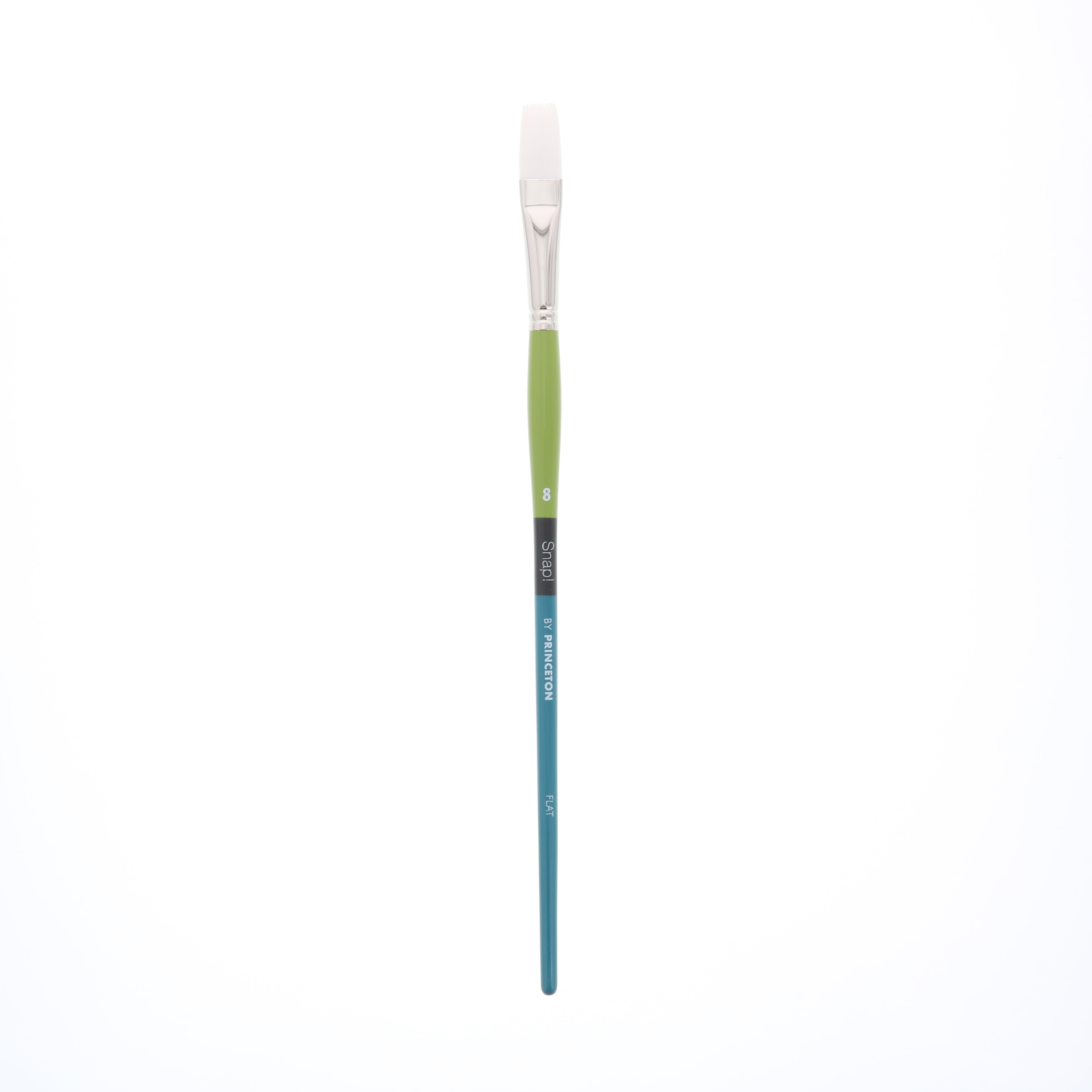 Princeton Brush Snap Long Handle White Synthetic Taklon Brush, Flat, 8 ...