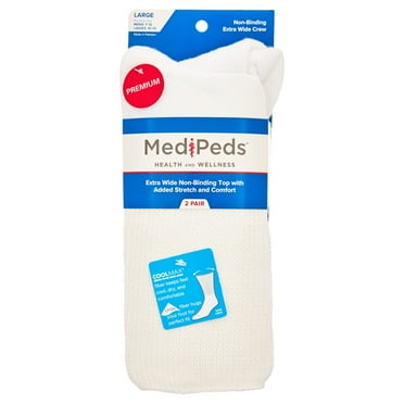MediPeds Diabetic Supportive Compression Socks, X-Large, 2 Pack ...