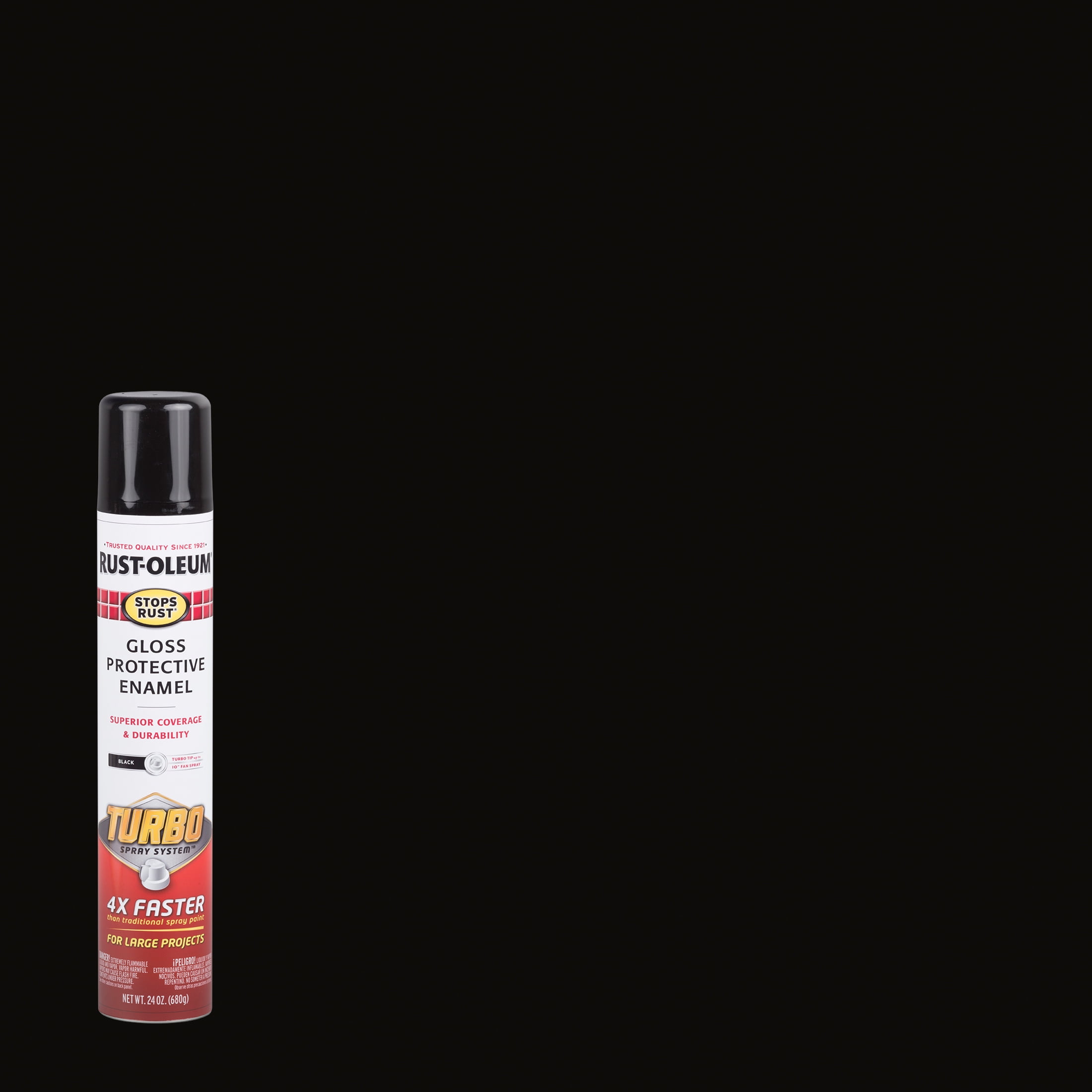 Black, Rust-Oleum Stops Rust Gloss Turbo Protective Enamel Spray Paint ...