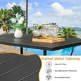 Zimtown Outdoor Dining Table, 2 Tiers Black Iron Rectangular Table for ...