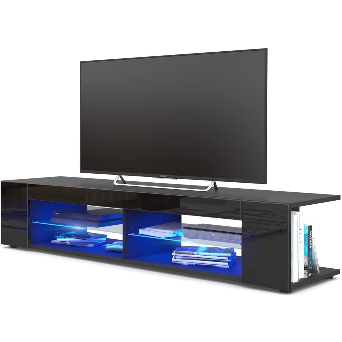 Hommpa LED TV Stand TV Cabinet for TVs up to 65" with Side Bookshelf ...