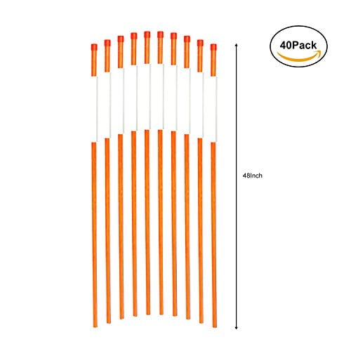 FiberMarker Hollow Reflective Snow Markers 48-Inch Orange 40-Pack 5/16 ...