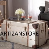 Nauticalmart aviator furniture metal fitting Silver trunk coffee table ...