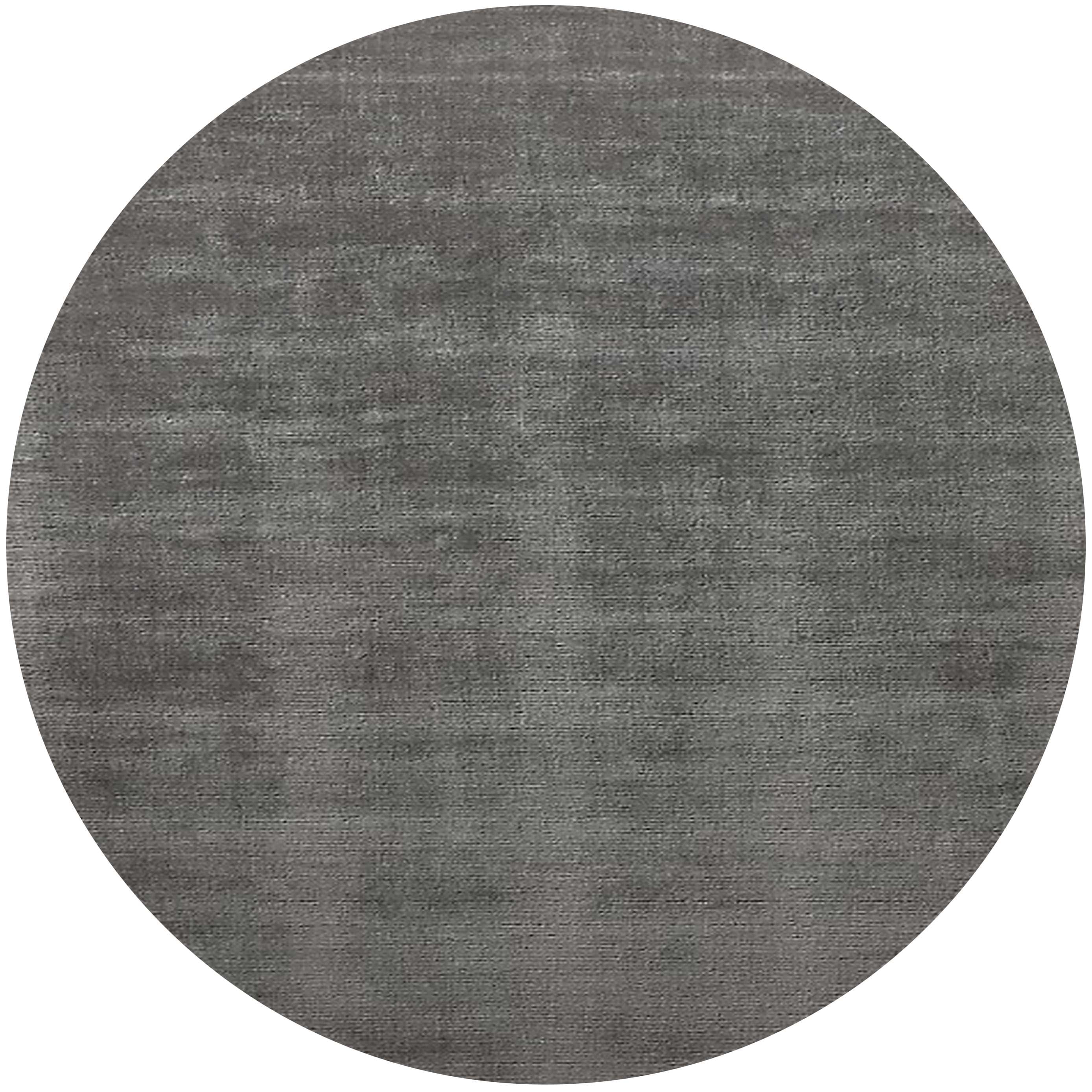 Ahgly Company Indoor Round Mid-Century Modern Gray Solid Area Rugs, 5 ...