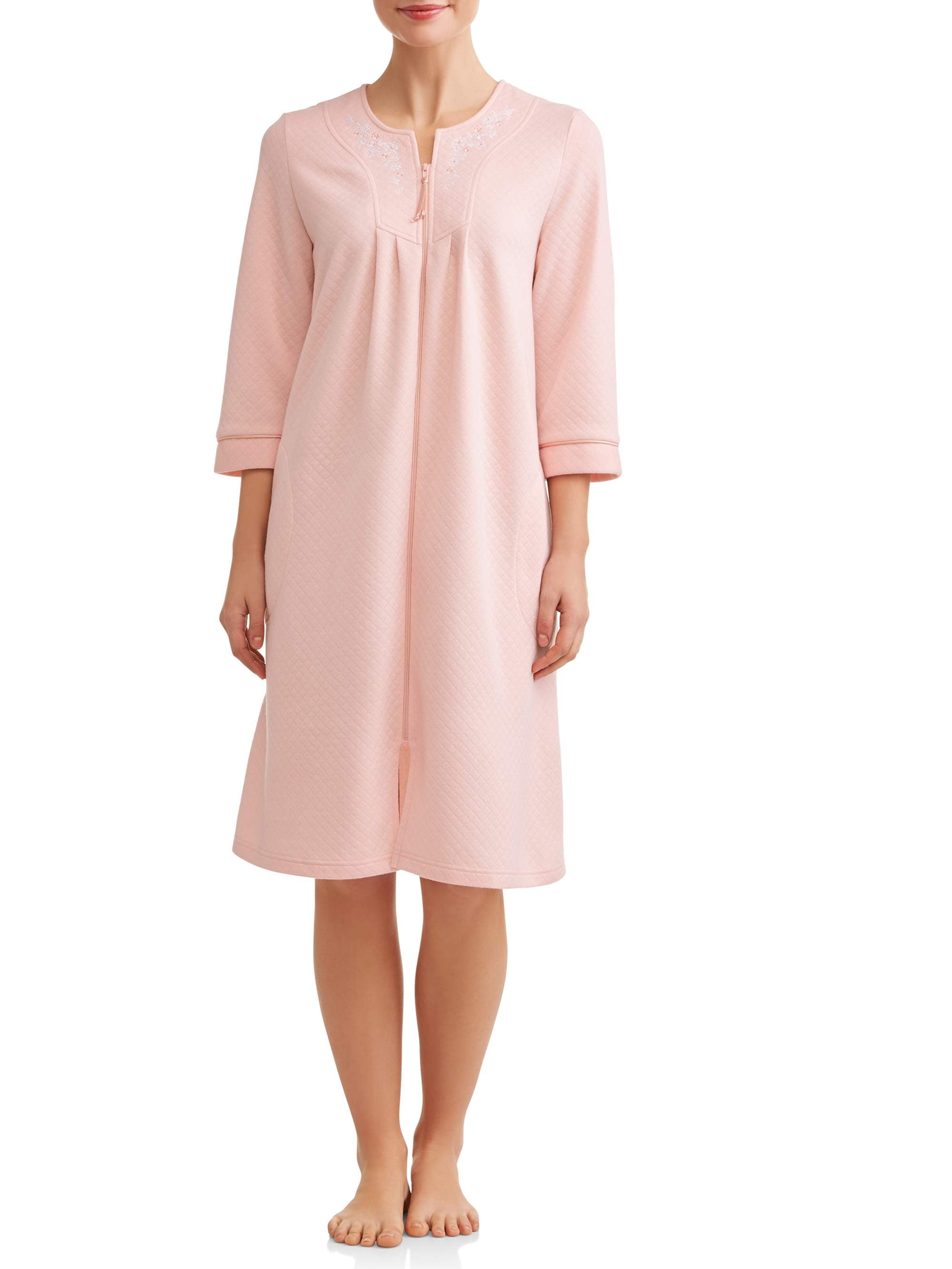 Secret Treasures Women's and Women's Plus Diamond Solid Rose Duster ...