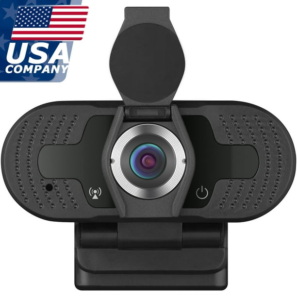 Full HD Web Camera, 1080p Webcam w/ Built-In Microphone & Lens Cover ...