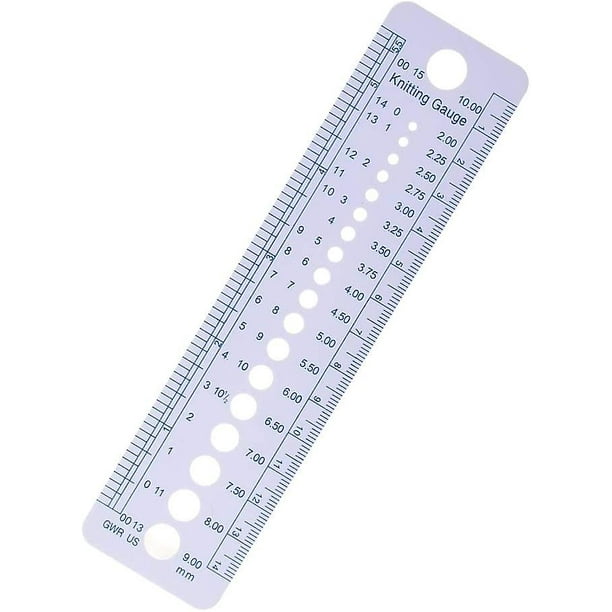 Plastic Knitting Needle Gauge Circle Geometric Template Ruler Student ...