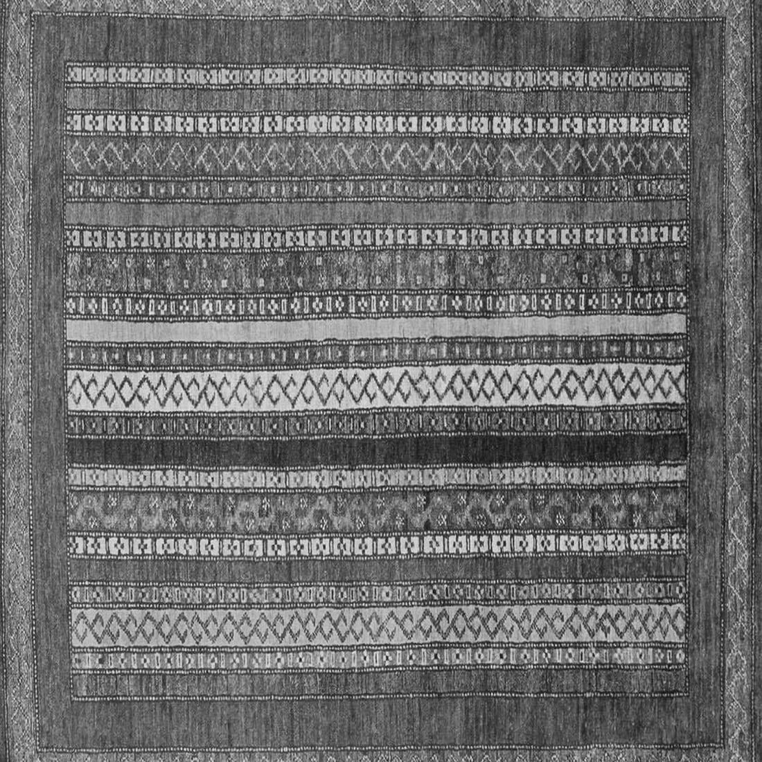 Ahgly Company Indoor Square Abstract Gray Modern Area Rugs, 6' Square ...