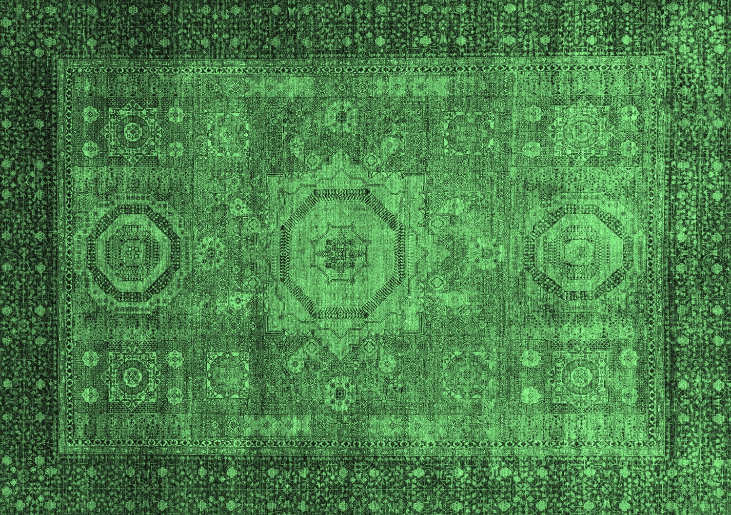 Ahgly Company Indoor Rectangle Abstract Emerald Green Modern Area Rugs ...