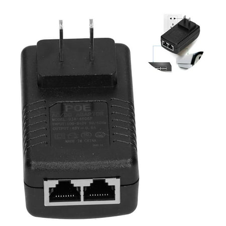 48V/24W IP Camera POE Power Supply 100-240V Black POE Injector POE ...