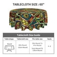 60 Inch Round Tablecloth – Waterproof, Stain-Resistant, Moroccan Tiles ...
