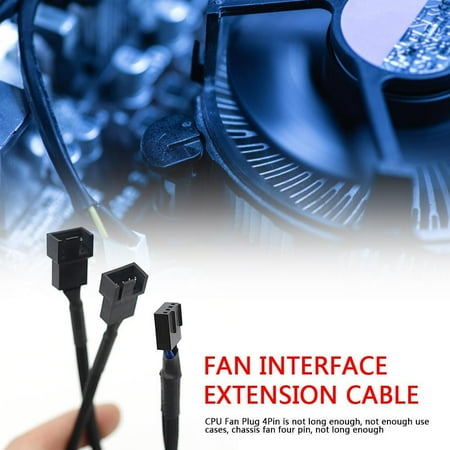 TB&W CPU PC Case Fan 4 Pin Extension Y Splitter Cable 4 Pin to 3/4 Pin ...