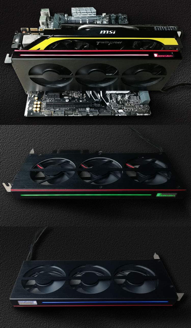 Aluminum VGA Graphic Card Cooler - Graphic Card Fans - 3 x 80mm Fans ...
