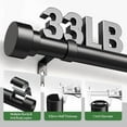 Black Curtain Rods for Windows 32 to 150 Inch (2.6-12.5 Feet), 1 Inch ...