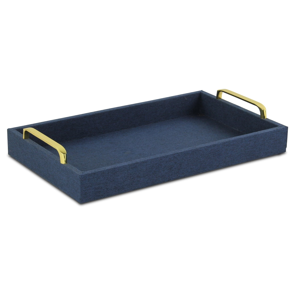 Home Decorative Canter Isle Navy Blue Linen Tray - Walmart.com