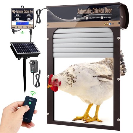 Chicken coop door,With Solar Powered Battery Operated Door With And 4 ...