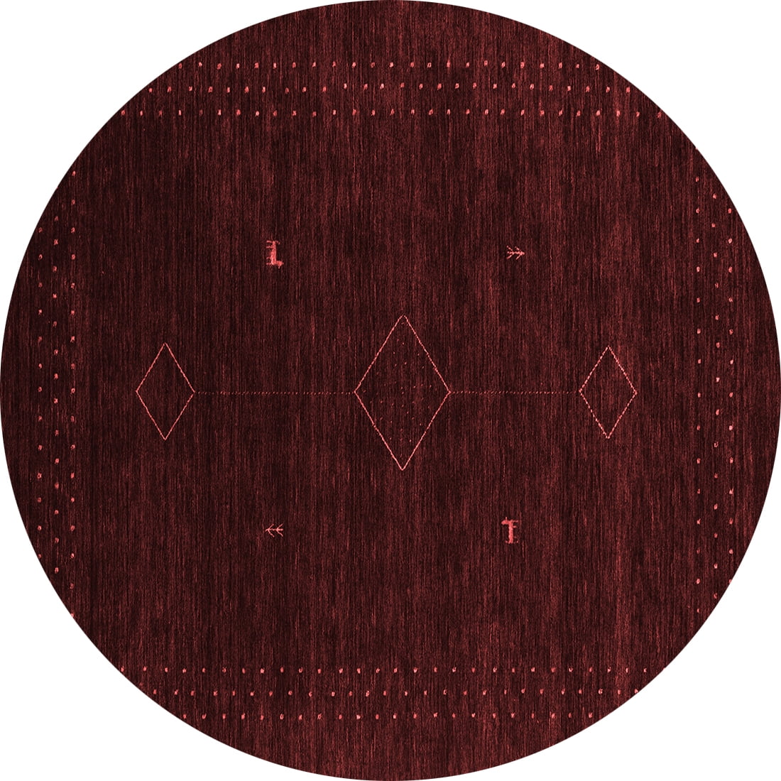 Ahgly Company Indoor Round Abstract Red Contemporary Area Rugs, 8 ...