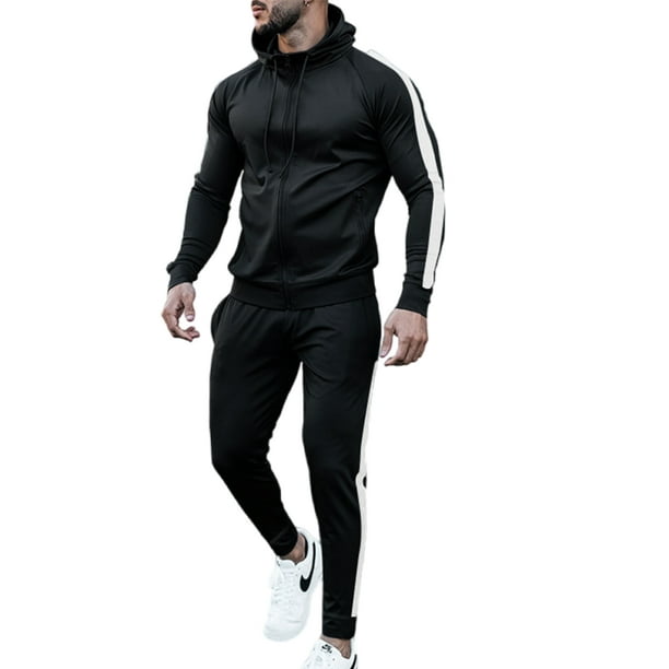 Bellella Men Jogger Sets Hooded Sweatsuit Zip Up 2 Piece Outfits ...
