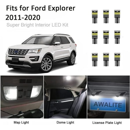 10pcs Interior LED Lights Kit Super Bright LED Map Dome Light Bulbs for ...