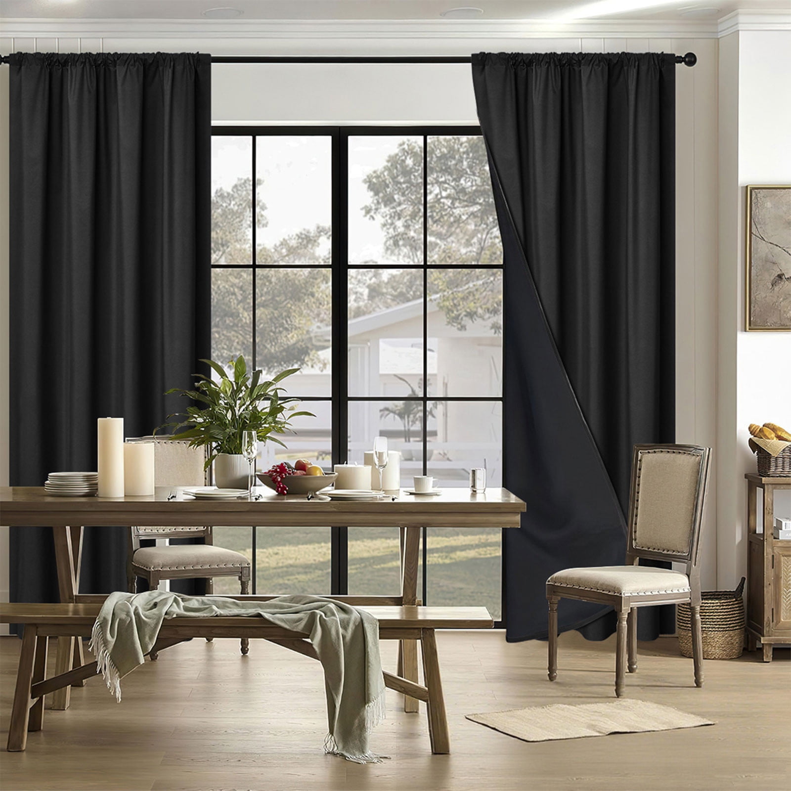 Click here for Toumeny Blackout Curtains  Polyester Pongee Rod-Pu... prices