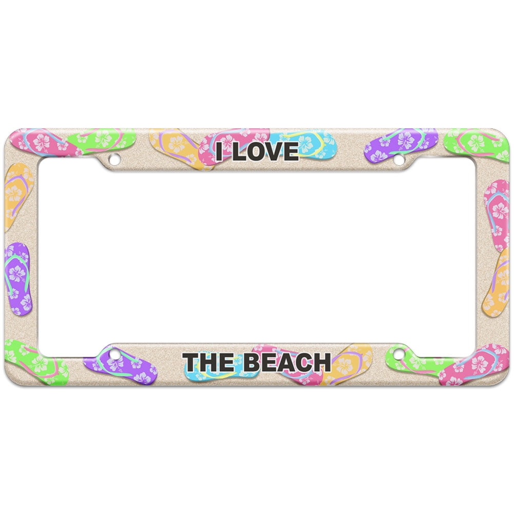 I Love Places Things - Beach, The - Plastic License Plate Frame ...