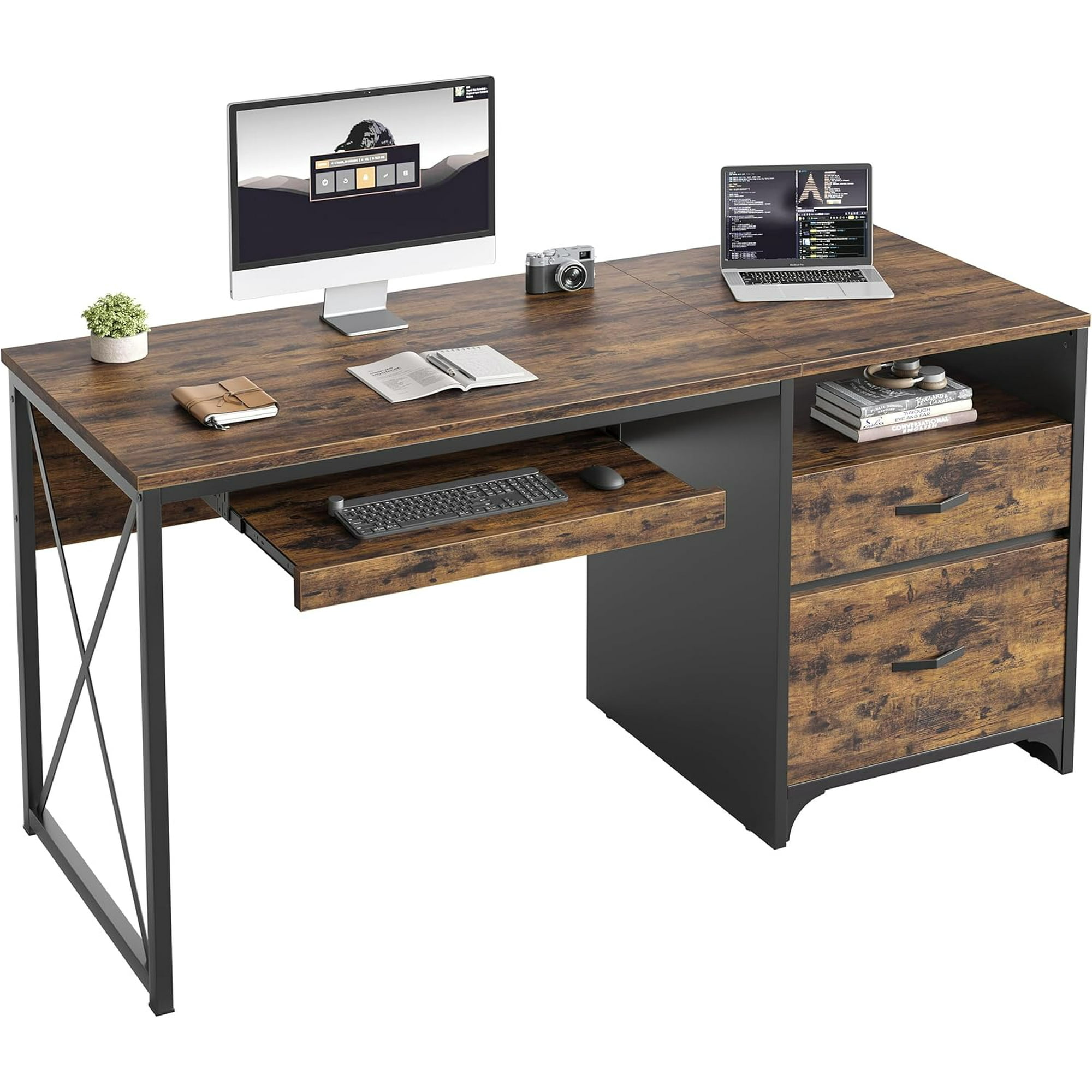 Click here for Bestier 55 Inch Computer Desk With Drawers Keyboar... prices