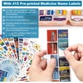 14 Grids Pill Organizer with 415 Medicine Labels, Portable Storage Box ...