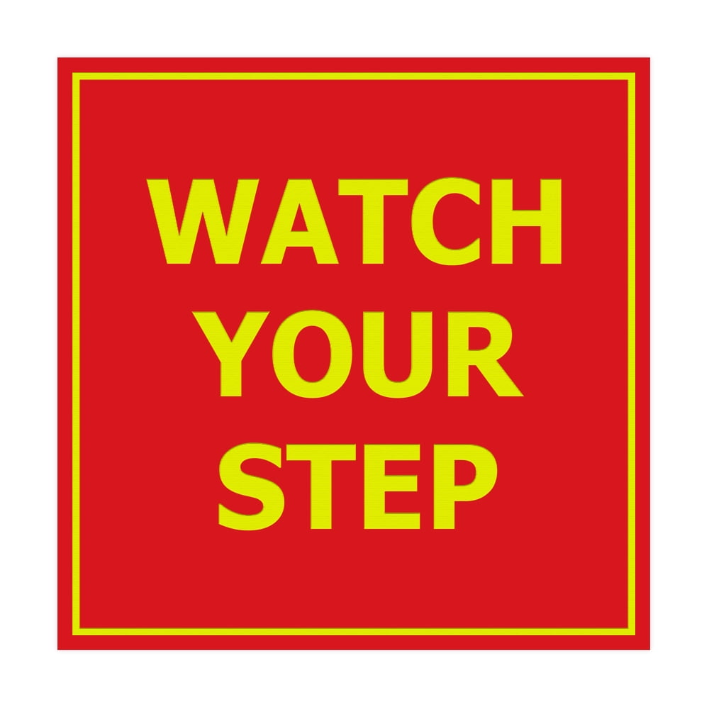 Square watch your step Sign (Red/Yellow) - Large - Walmart.com