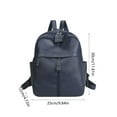 Blue Large Capacity Backpack Made Of Leather-Like Material With Multiple Compartments For ...