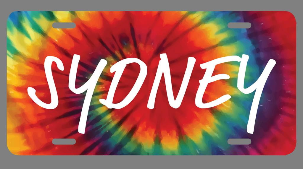 Sydney Name Tie Dye Style License Plate Tag Vanity Novelty Metal | UV ...