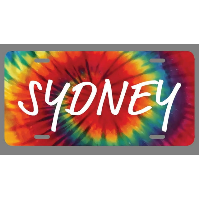 Sydney Name Tie Dye Style License Plate Tag Vanity Novelty Metal | UV ...