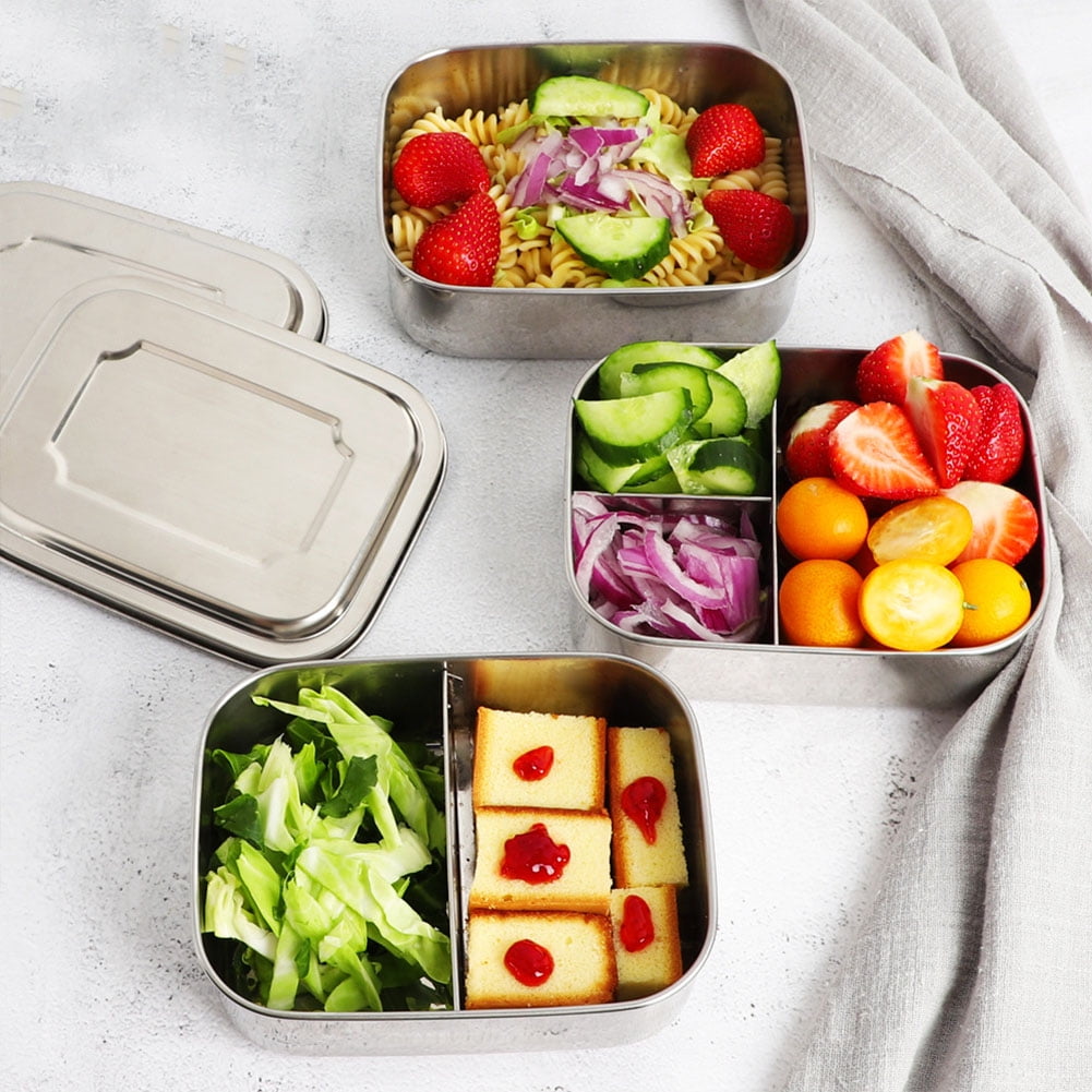 Hariumiu Kitchen 35oz/63oz 304 Stainless Steel Bento Lunch Box, 1/2/3 ...