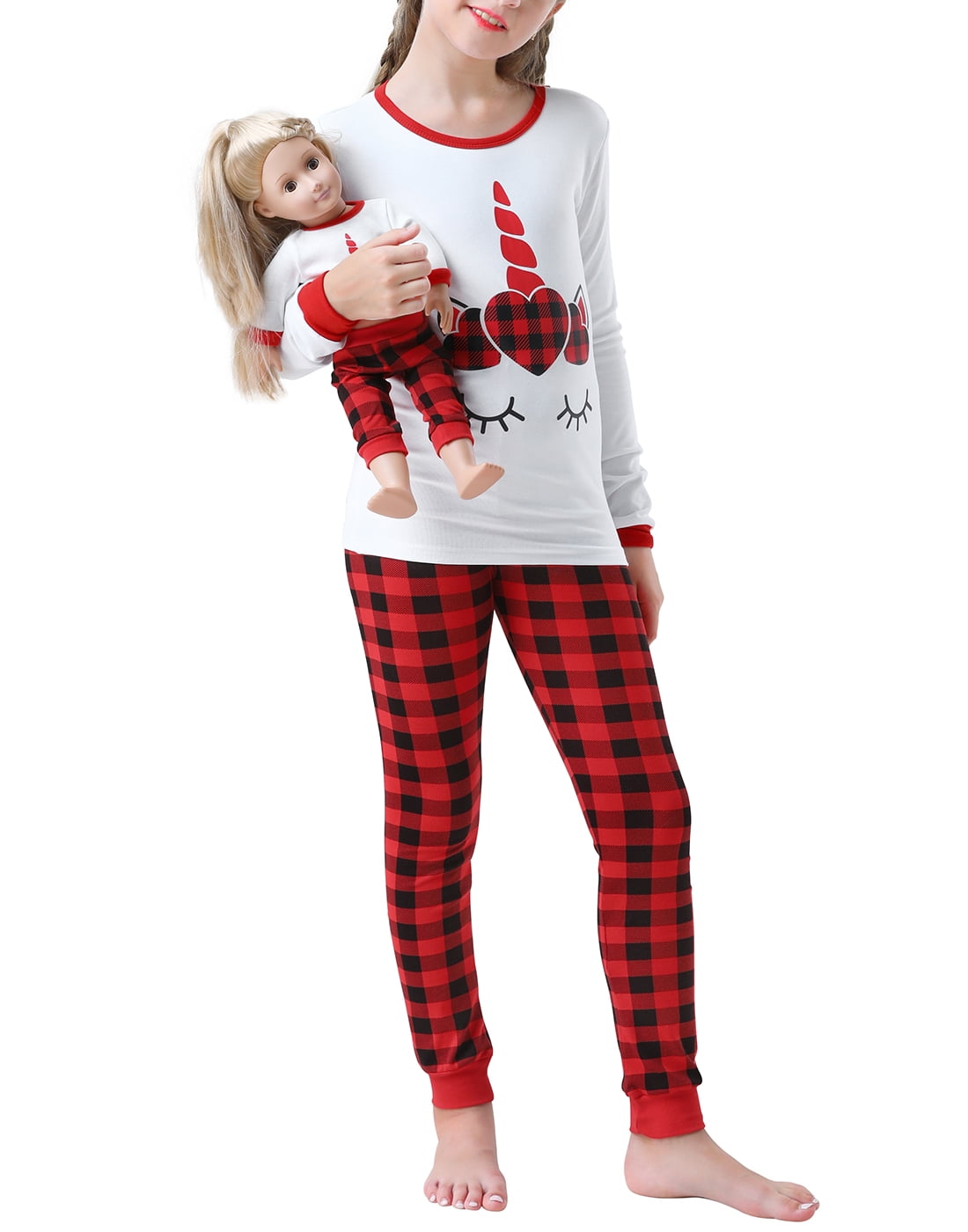 HDE Girls Pajamas - Pajama Set for Girl with Matching Doll Outfit 100% ...