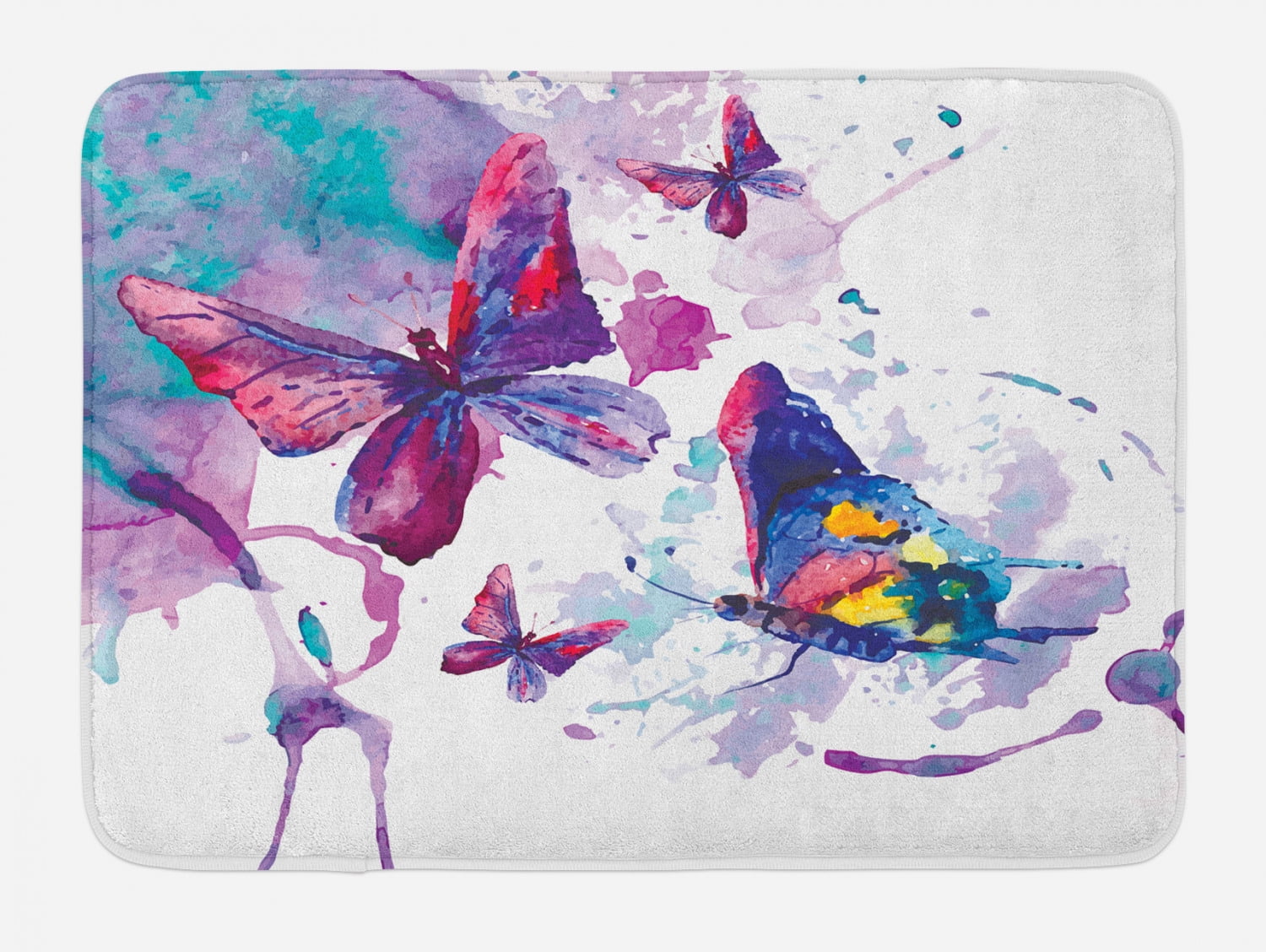 Butterfly Bath Mat, Watercolors Print of Butterfly Sign of the Soul ...