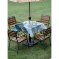 Blue Gradient Marble Square Outdoor Tablecloth with Umbrella Hole ...