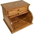 Bread Box Amish Handcrafted Solid Oak Roll-Top - 18"W X 12"H X 11.5"D ...