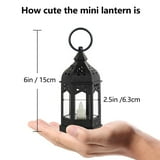 Sziqiqi 10pcs Mini Decorative Lanterns: Black with LED Candles for ...