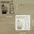 1pc Coffee Cup Stencil 30x30cm Reusable Coffee Drawing Template PET ...