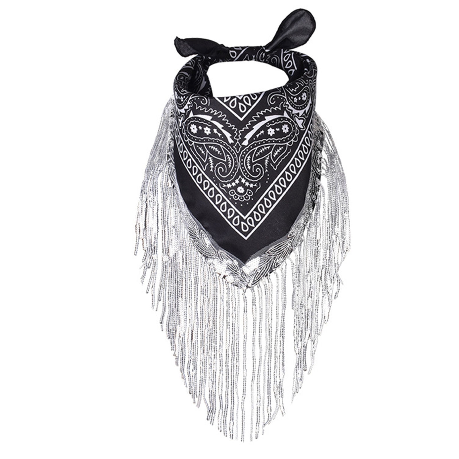 Cowgirl Bandanas Sequin Fringe Scarf Neckerchief Bandanas Bachelorette ...