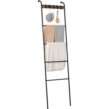 MyGift Decorative Wooden Display Ladder Rack, Tall 4.5ft, Brown, for ...