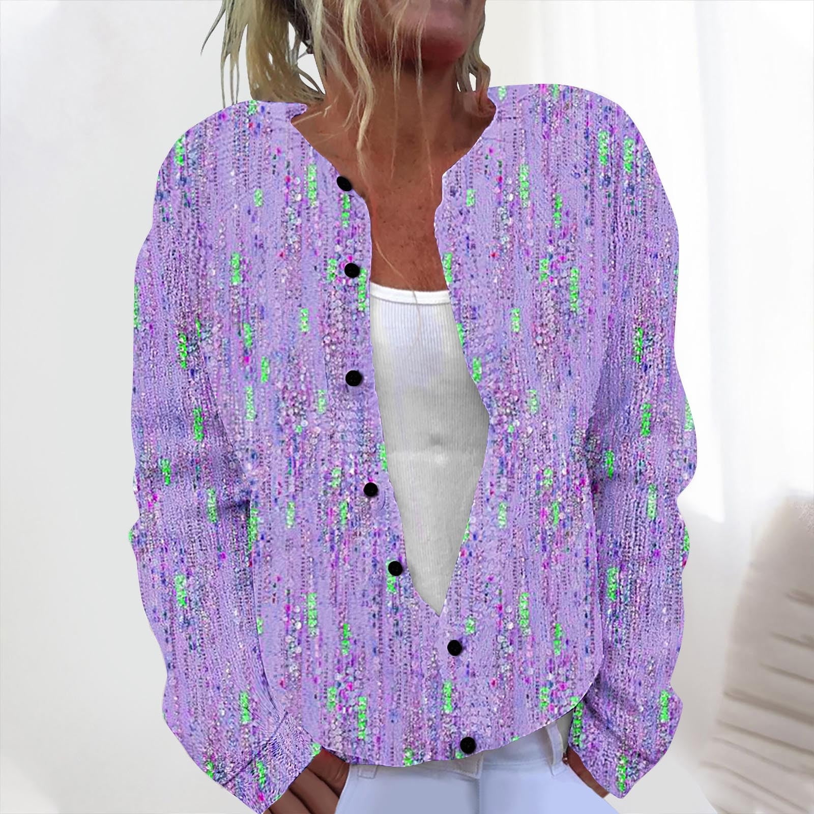 Click here for Lovzfmll Cardigan For Women Ladies Casual Printed... prices
