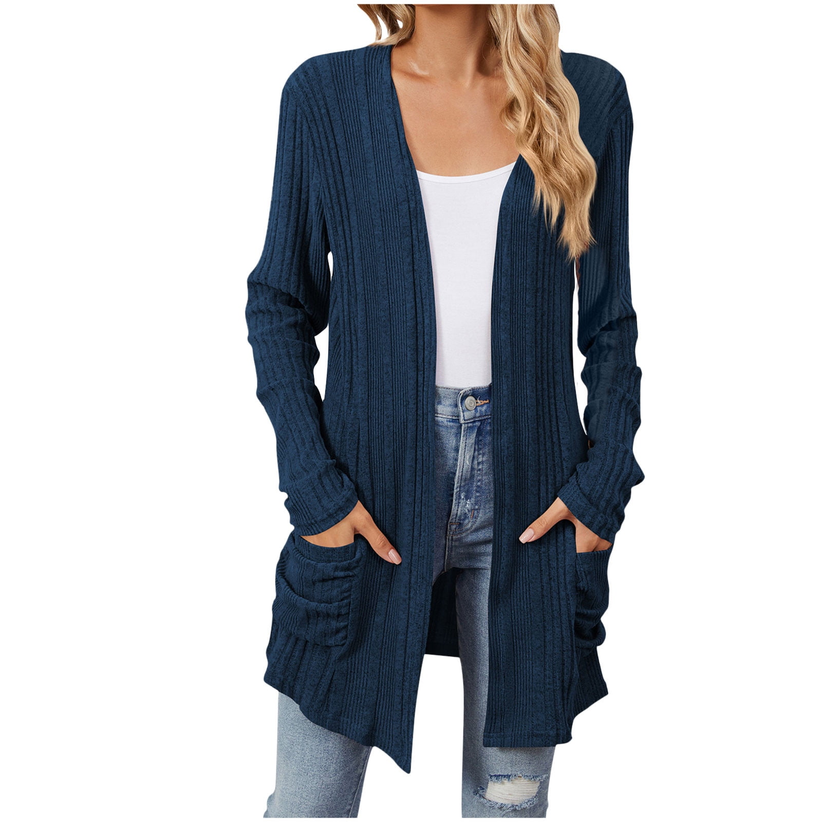 Click here for Cfhntfmh Womens Casual Cardigan Ribbed Knit Open F... prices