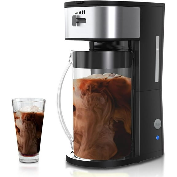 Mr. Coffee Electric Iced Tea Maker, 2-in-1 Brewing Machine with Glass ...