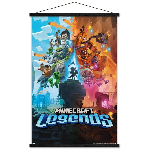 Minecraft: Legends - Key Art Wall Poster with Magnetic Frame, 22.375" x ...