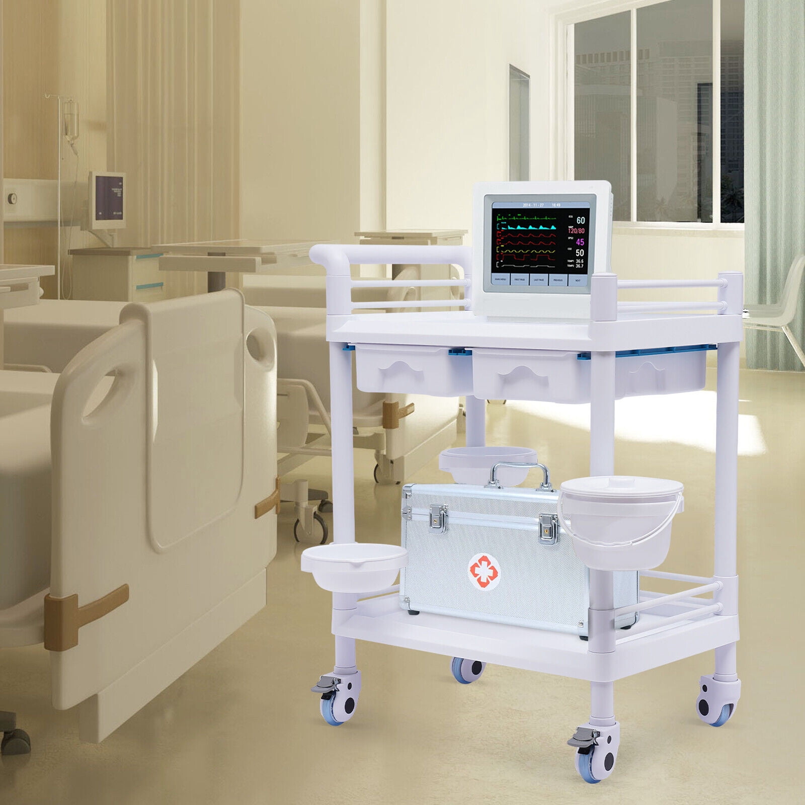 TOOL1SHOoo Spa Trolley Cart Beauty Salon Medical 360° Rolling Drawers ...