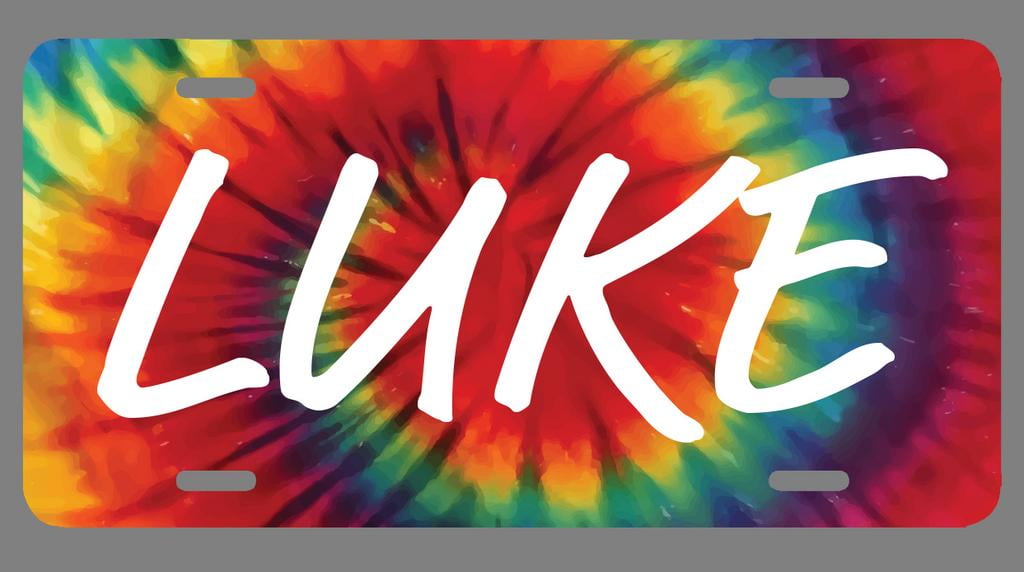 Luke Name Tie Dye Style License Plate Tag Vanity Novelty Metal | UV ...