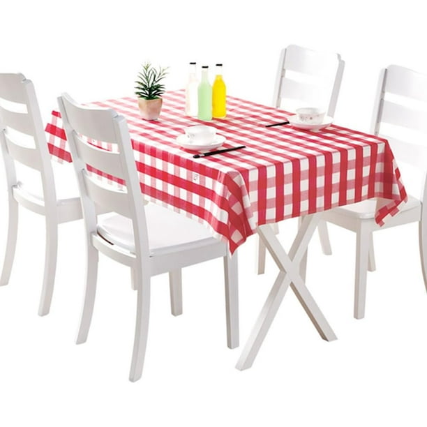 HEJULIK 12 Pack Premium Plastic Checkered BBQ Tablecloth - Red & White ...