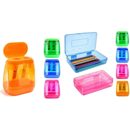 Pencil Sharpener Manual for Kids Double Holes Colored Handheld Pencil ...